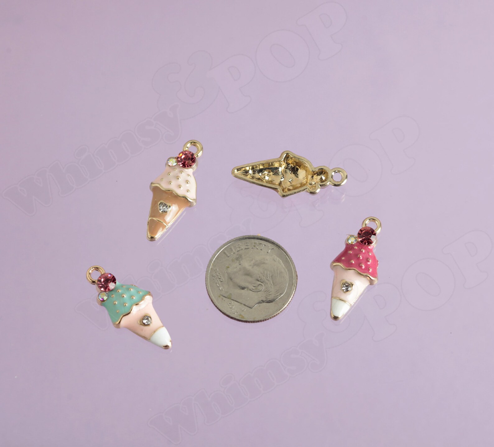 DOLLAR SALE Ice Cream Charms Pink Blue Hot Pink Ice Cream | Etsy