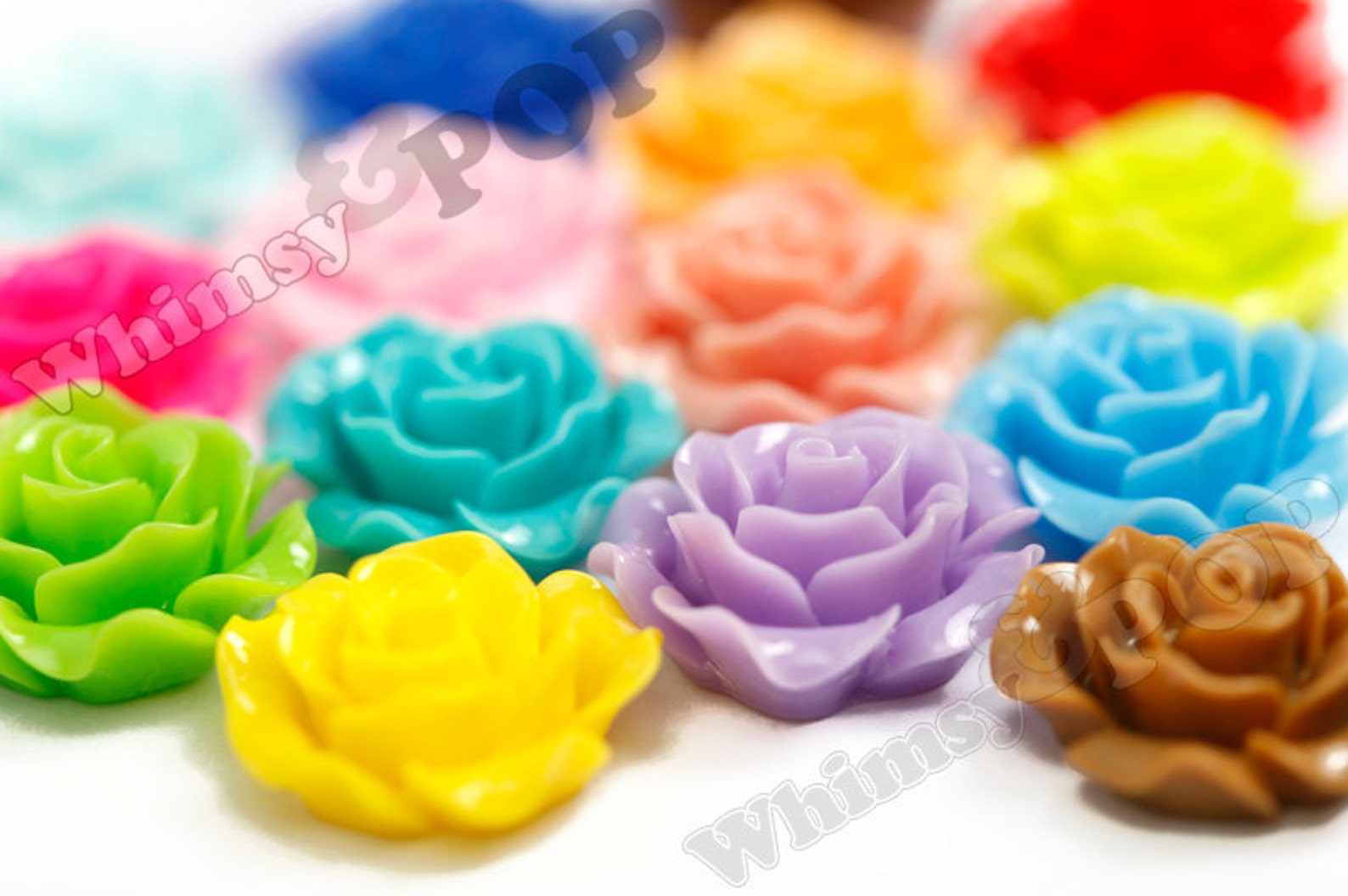 20MM Large Detailed Rose Cabochons Resin Cabochons Flower - Etsy