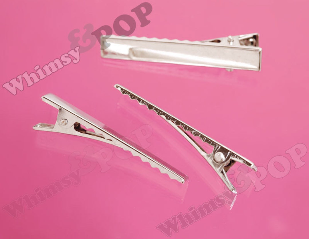 Medium Silver Alligator Clips, Hair Clips, Hair Accessory Blanks, Hair ...