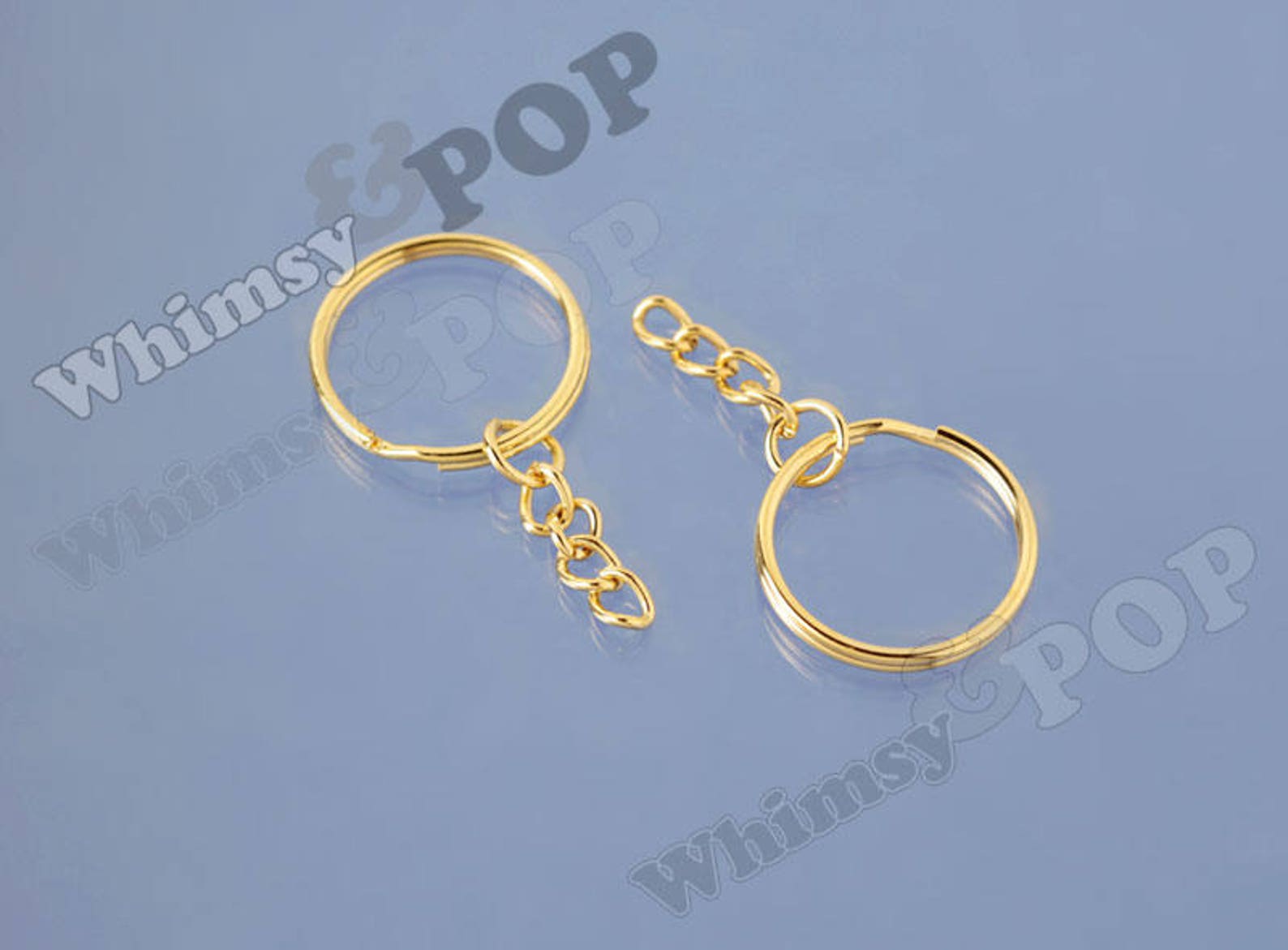 Gold Tone Key Ring Keychain Charm Blanks and Findings Keyring | Etsy