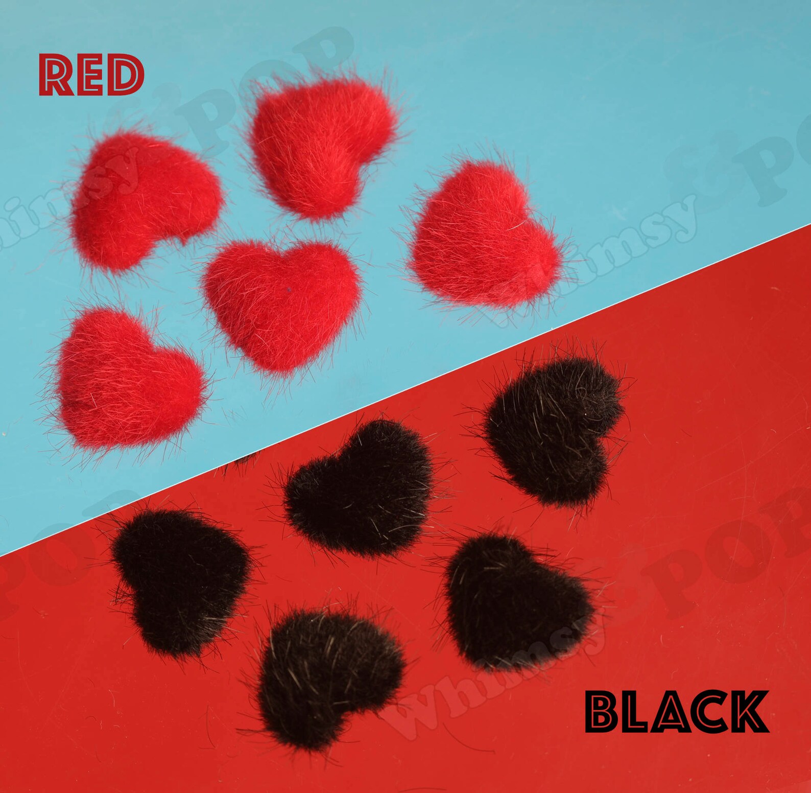 Colorful Plush Fuzzy Furry Heart Button Flatback Deco - Etsy