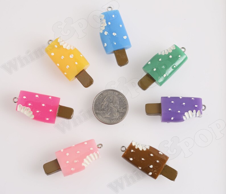 8 Large Rainbow Pack Ice Cream Bar Resin Kawaii Foodie - Etsy