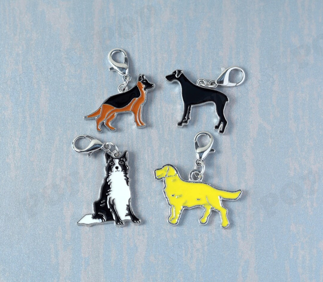 1 Pet Charm, Golden Retriever Dog Enamel Charm, Collie Dog Charm ...