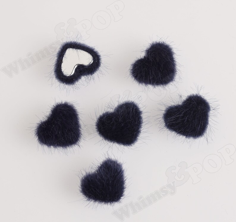 Colorful Plush Fuzzy Furry Heart Button Flatback Deco - Etsy