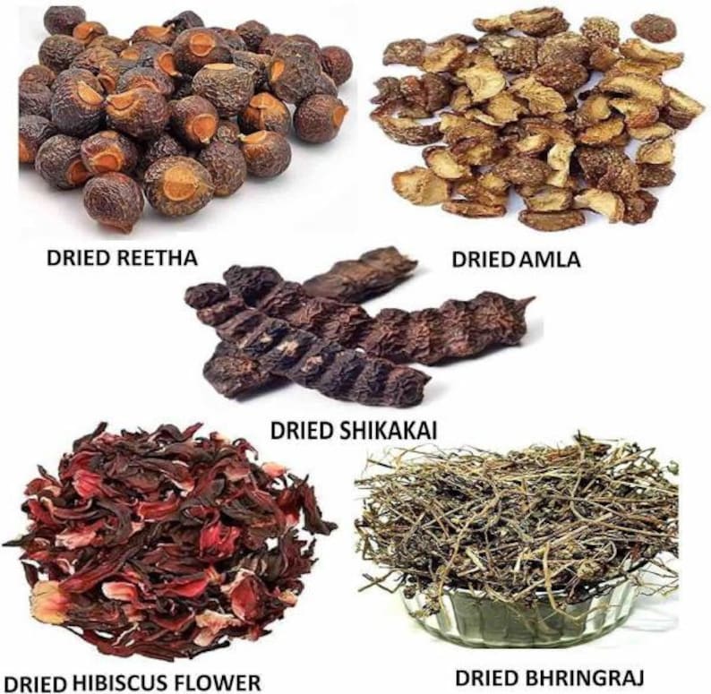 Organic Ayurvedic Herbal Hair Care: Reetha, Amla, Shikakai, Bhringraj ...