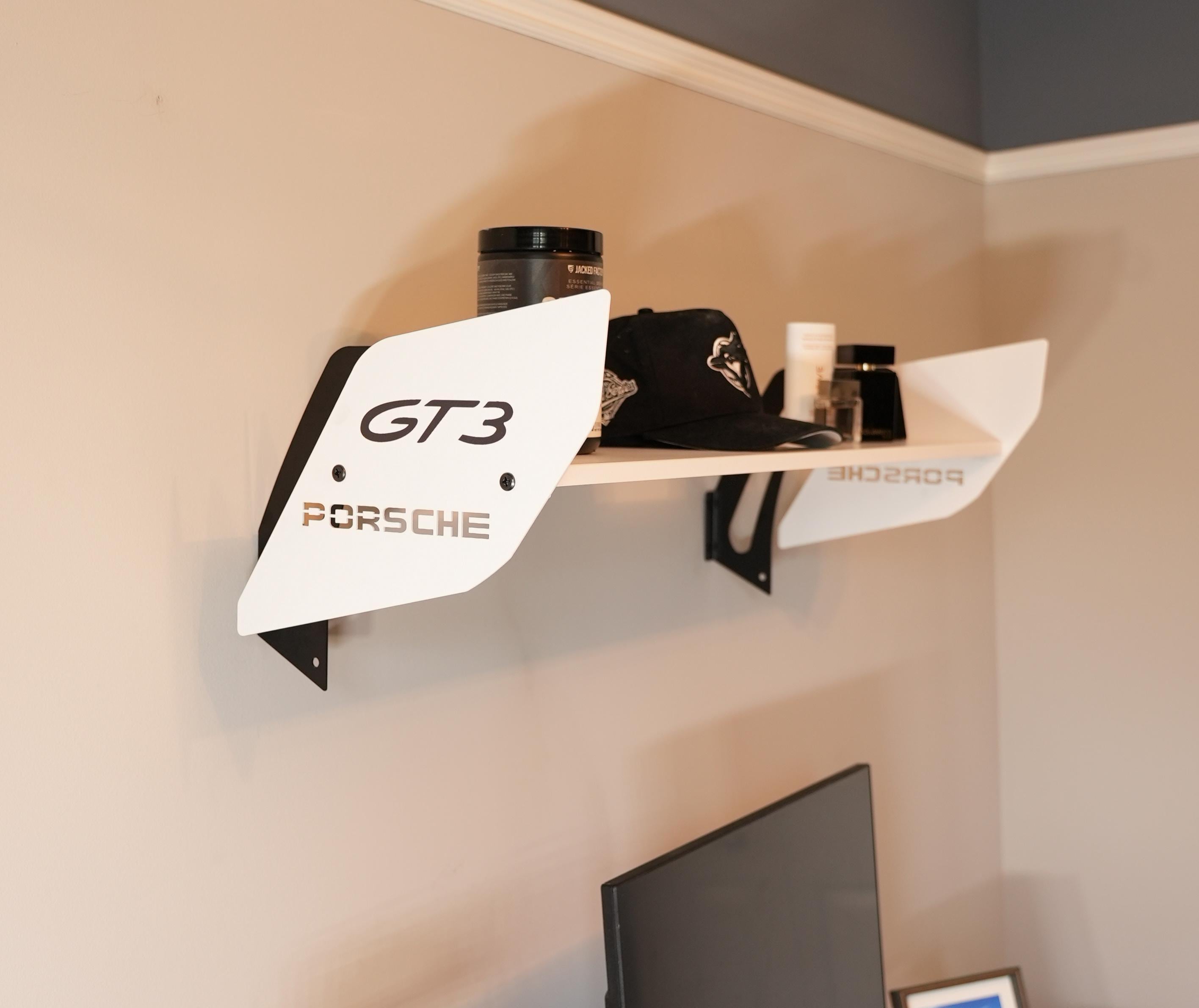 Black & White Racing Wing Spoiler Shelf: Motorsport Inspired Car ...