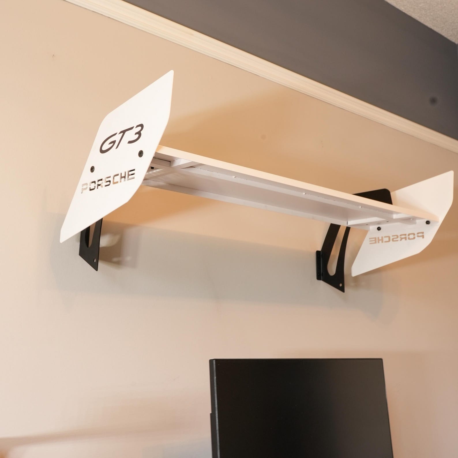 Black & White Racing Wing Spoiler Shelf: Motorsport Inspired Car ...