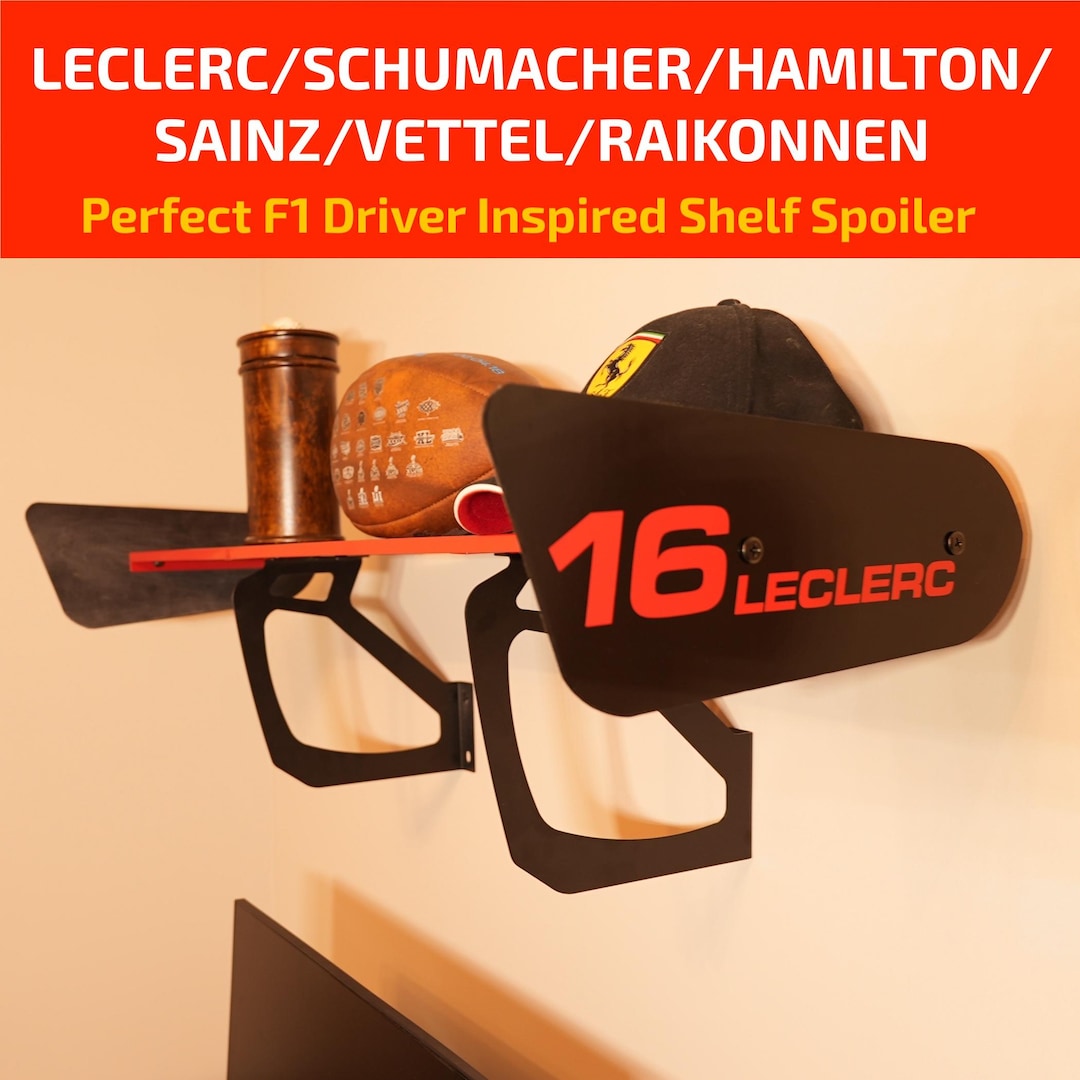 Formula 1 Spoiler Shelf - Ferrari Themed Racing Decor – Rear Wing Shelf ...