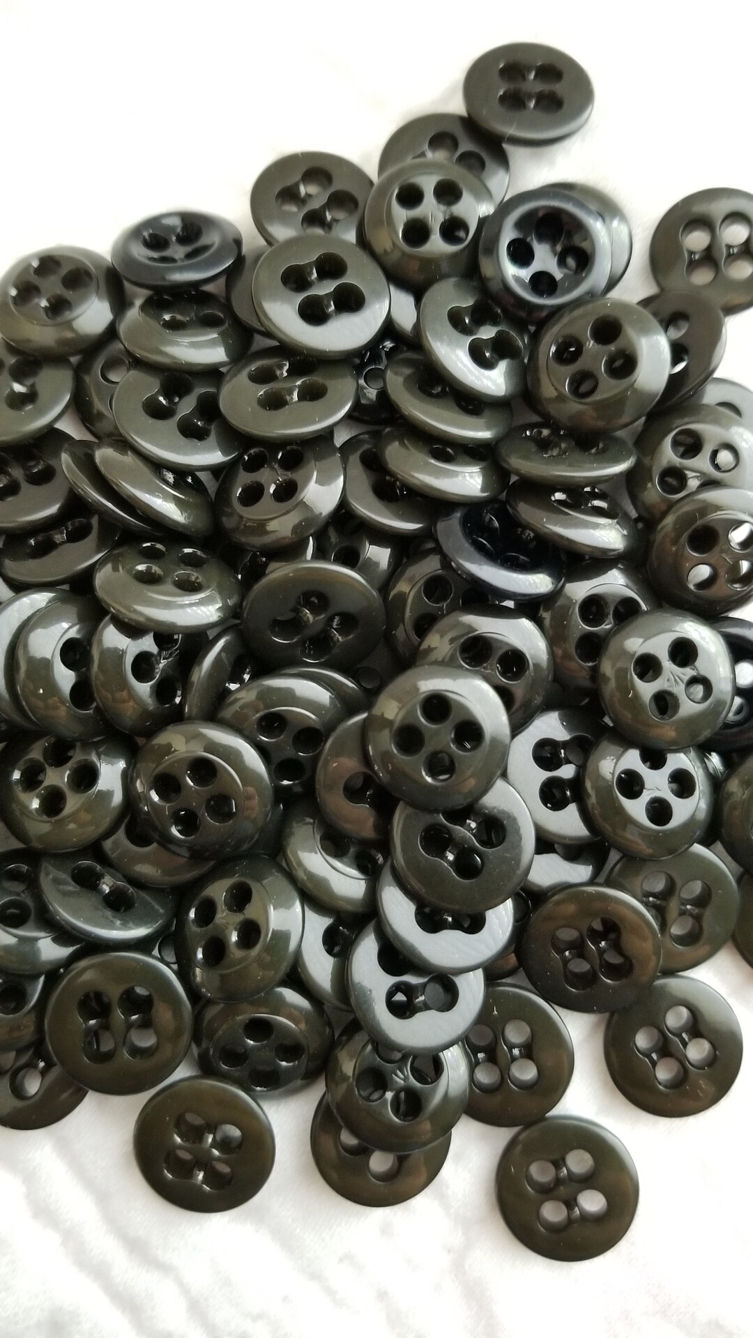 Vintage Trouser Buttons 4 Holes - Black Size 24 - 15.24mm Work Clothes ...