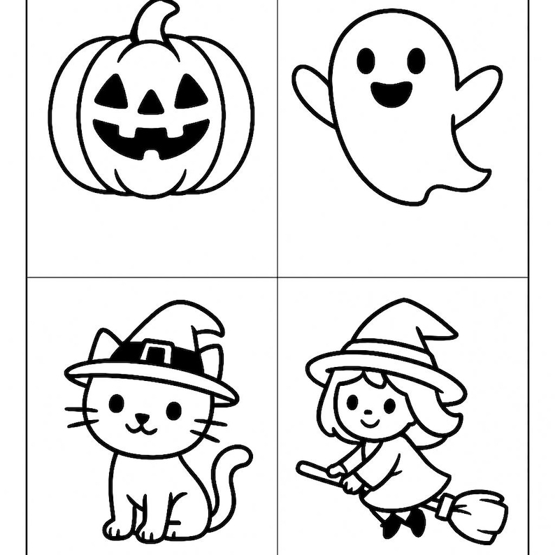 Halloween Coloring Page | Kids Printable Activity | Digital Download ...
