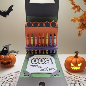 Halloween Crayon Box Party Favor: Kids Coloring Kit With Candy Pocket ...