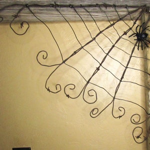 Rusty Barbed Wire Spider Web Halloween Decoration 18 - Etsy