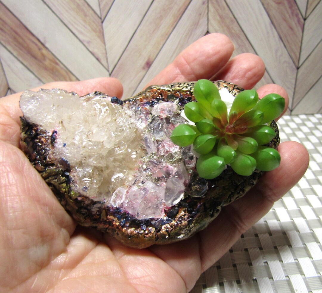 Geode Planter/real Quartz/air Plant Holder/nature/desk Decor #5 - Etsy