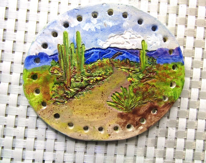 Arizona Desert Basket Center/hand Crafted/ceramic Clay/basket Starter ...