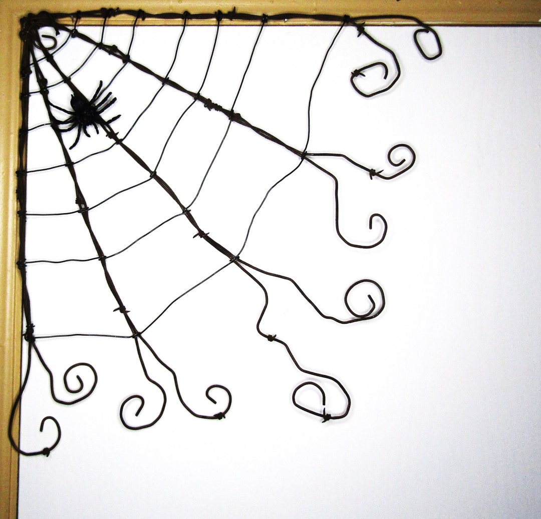 Rusty Barbed Wire Spider Web Halloween Decoration 18 - Etsy