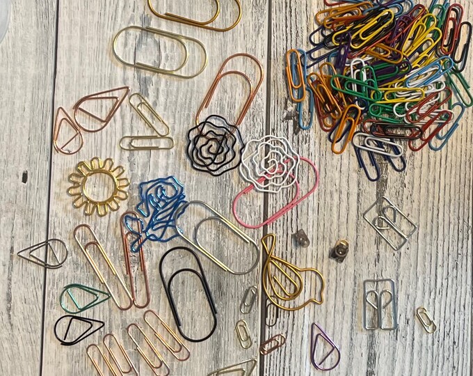 125 Huge Lot Paper Clip & Fastener Journal Embellishment, Flowers, Bird ...