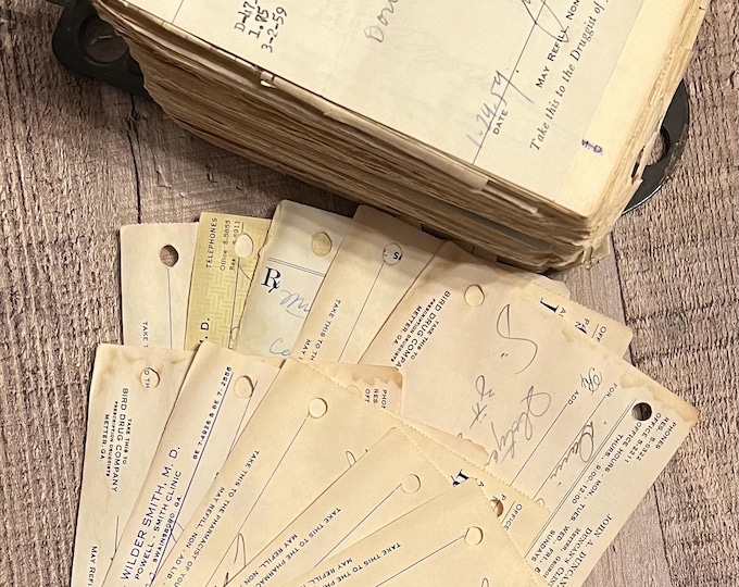 10 Antique Vintage Rx Prescription Slips, Doctor, Handwritten ...