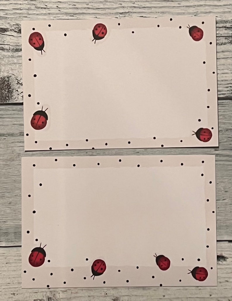 10 Ladybug Note Cards Lady Bug Notecards Journal Ephemera - Etsy