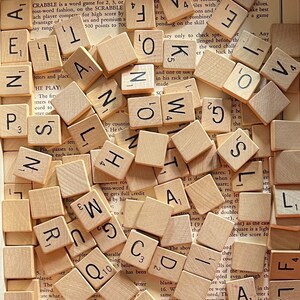 15 Authentic Vintage Scrabble Game Wooden Tiles, Charms, Junk Journal ...