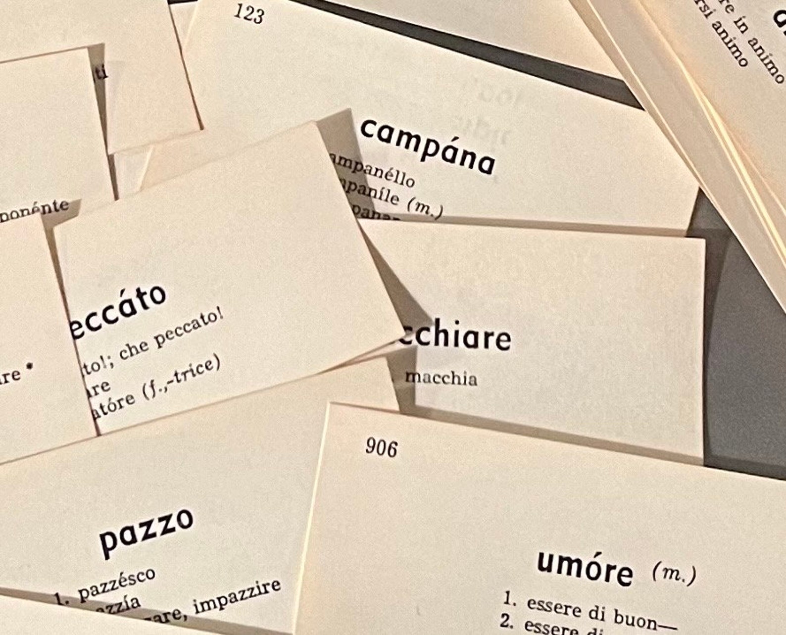 40 Vintage Italian Vocabulary Cards, Mixed Media, Altered Art, Junk ...