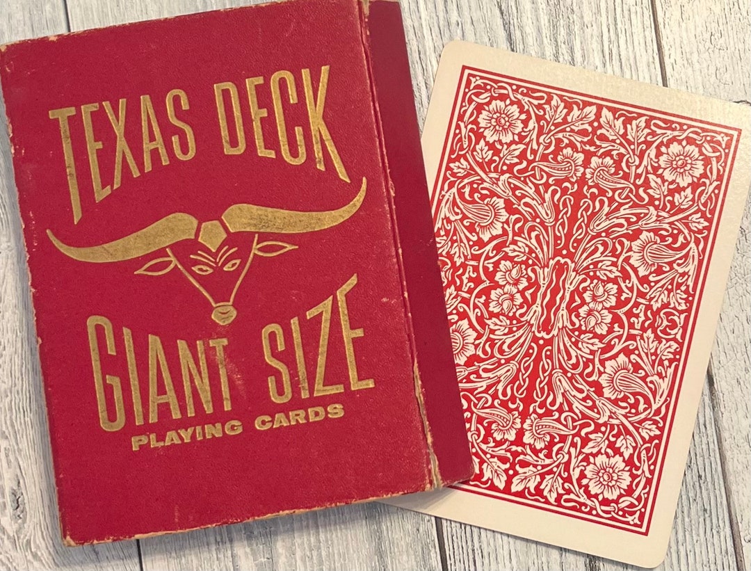 5 Jumbo Vintage Red Texas Playing Cards Tags Pockets Junk - Etsy