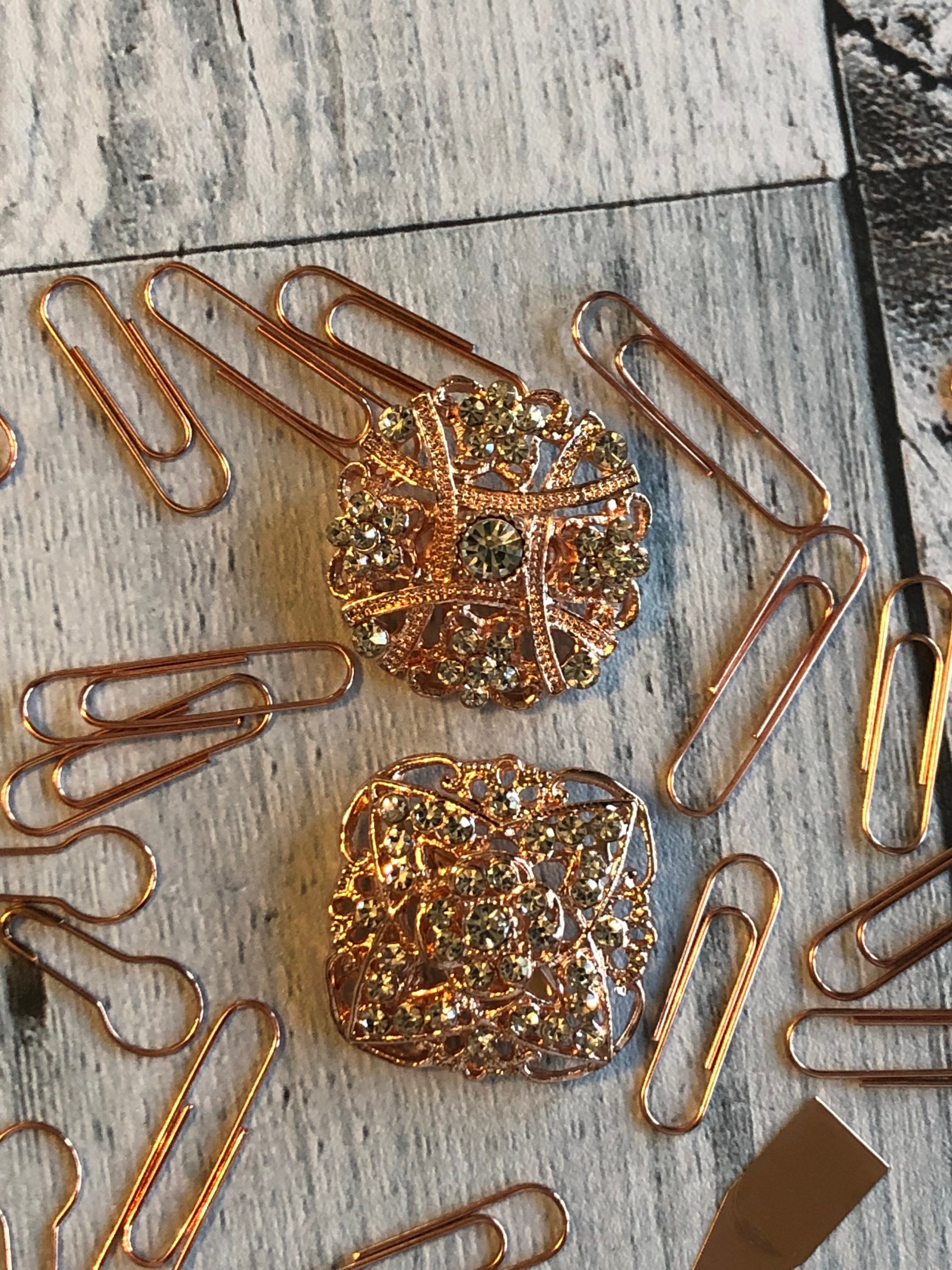 30 Metallic Rose Gold Bulb Pins Clasps Tags Journal - Etsy