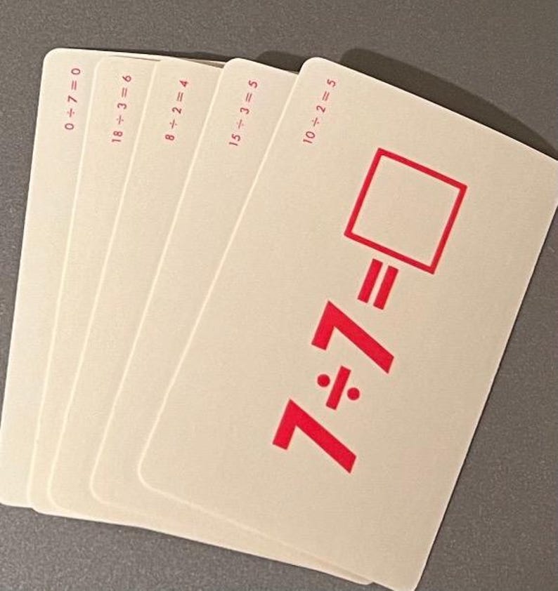 Vintage Math Flash Cards: Small Division Cards for Junk Journals - Etsy