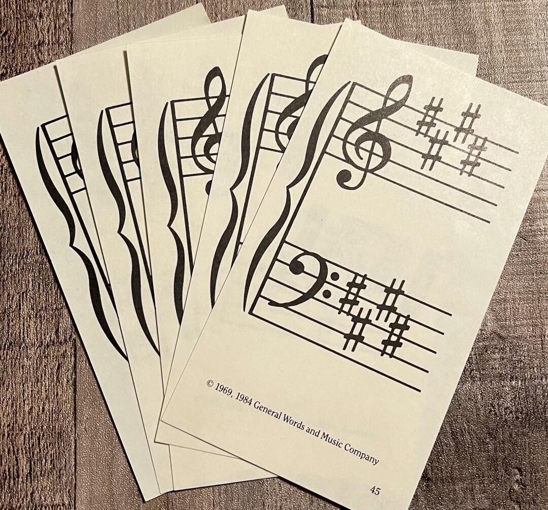 5 Vintage Musical Flashcards, Junk Journals, Tag, Embellishment ...