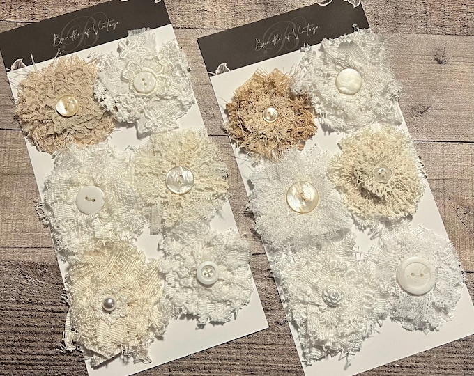 6 Lace Snippet Flower Clusters, 2 Packs, You Choose, Shabby Chic ...