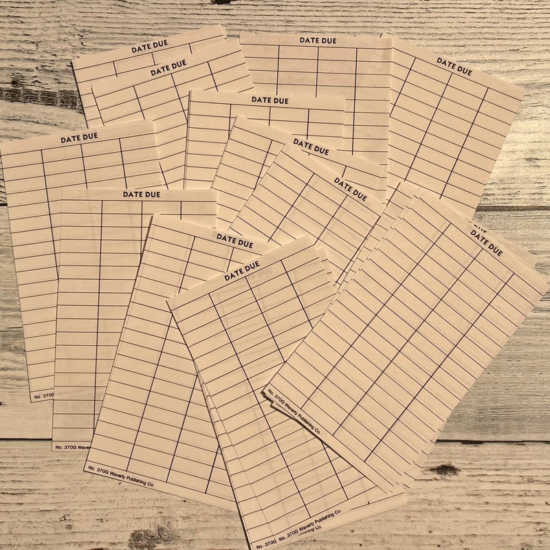 Blank Library Cards - Etsy