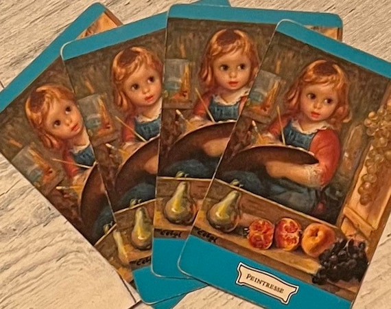 4 Vintage Peintresse Art Playing Cards for Journals Tags - Etsy