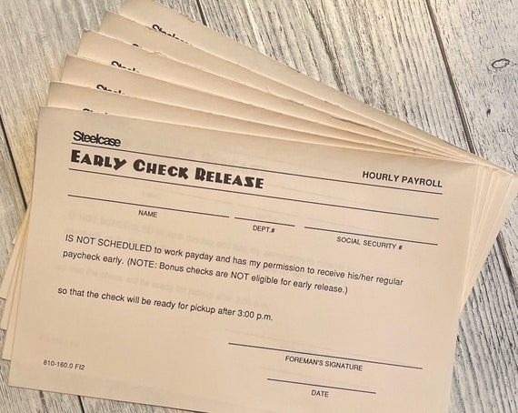 10 Vintage Early Check Release Forms Journal Ephemera Mixed - Etsy
