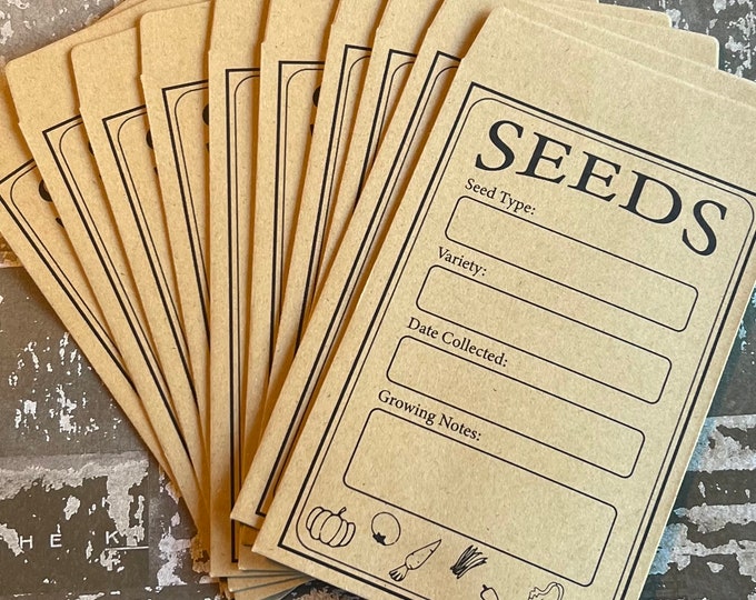 10 Seed Envelopes, Garden Journal Ephemera, Seed Saving and Collection ...