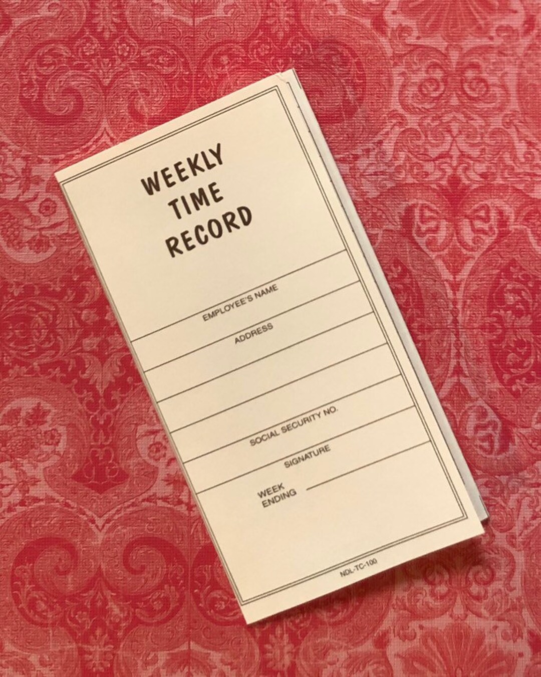5 Weekly Time Record Cards With Free Shipping - Etsy