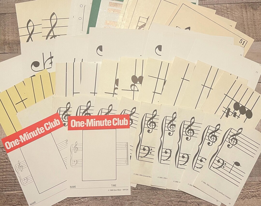 43 Piece Vintage Music Bundle, Musical Flashcards, Junk Journal ...