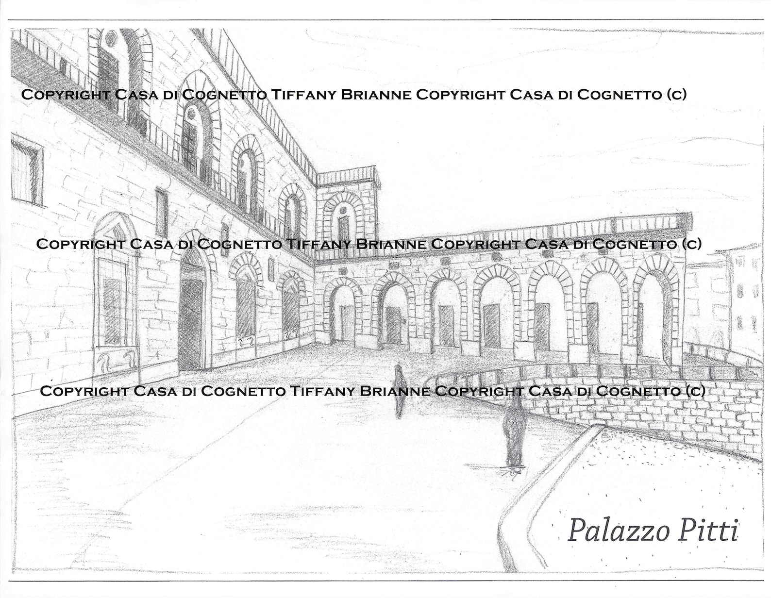 Palazzo Pitti Italy Hand Drawn Sketch Drawing for Journal Ephemera - Etsy