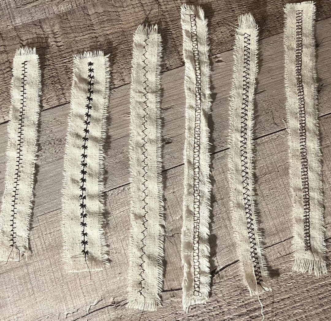 6 Fabric Stitch-it© Strips, 1+ Yard, Sewing Stitches, Snippets, Trim ...