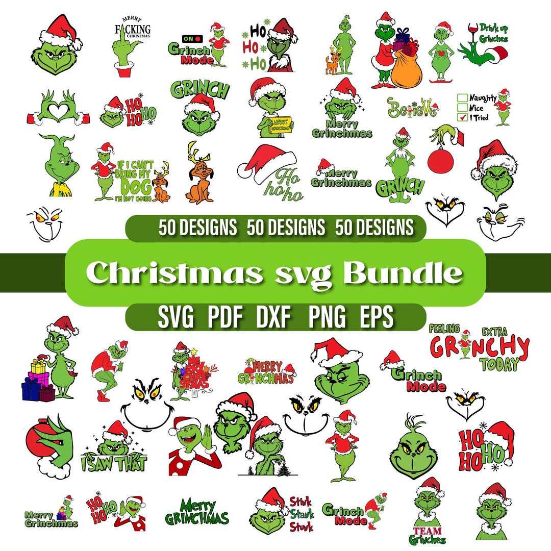 Grinchmas Svg Bundle, Christmas Grinch SVG, Funny Grinch Clipart ...