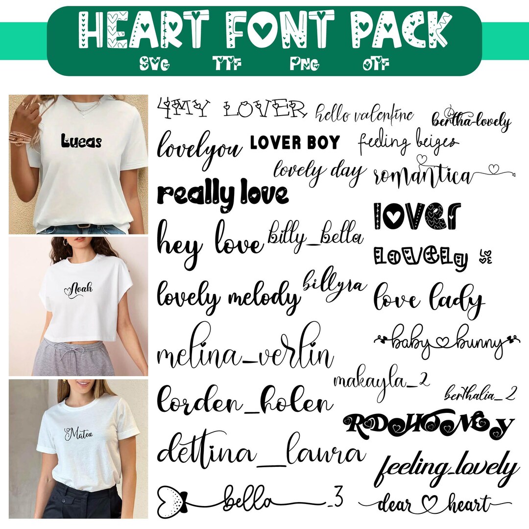 Fonts With Hearts, Font Bundle, Script Fonts, Swashes Font, Cursive ...