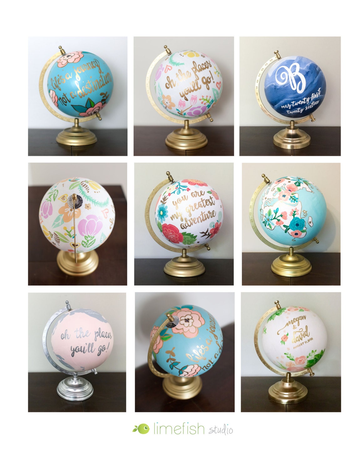 CUSTOM Hand-painted Globe . Made-to-order . 12 Inches . Any Color, Any ...