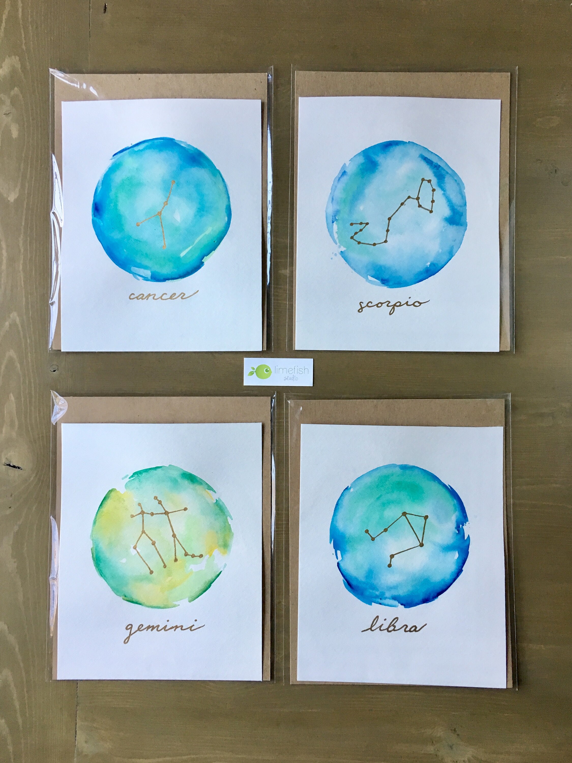 MADE-TO-ORDER Watercolor Zodiac Constellation Painting . 8x10 Zodiac ...