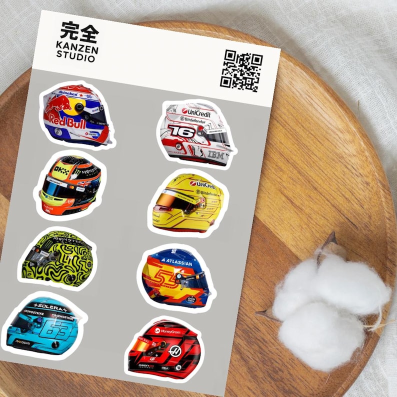 F1 Helmets Sticker Pack | Racing Aesthetic Laptop & Planner Stickers ...
