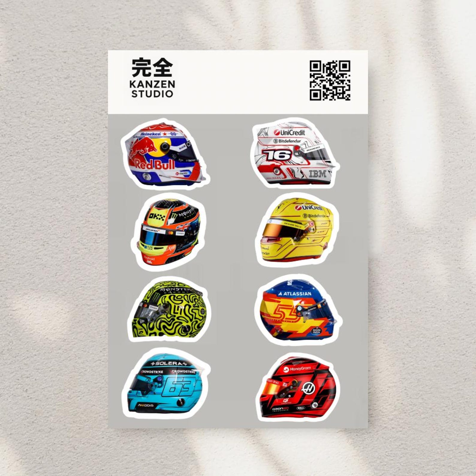 F1 Helmets Sticker Pack | Racing Aesthetic Laptop & Planner Stickers ...