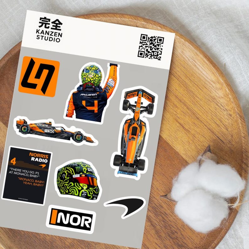 F1 Lando Norris Sticker Pack | Racing Aesthetic Laptop & Planner ...