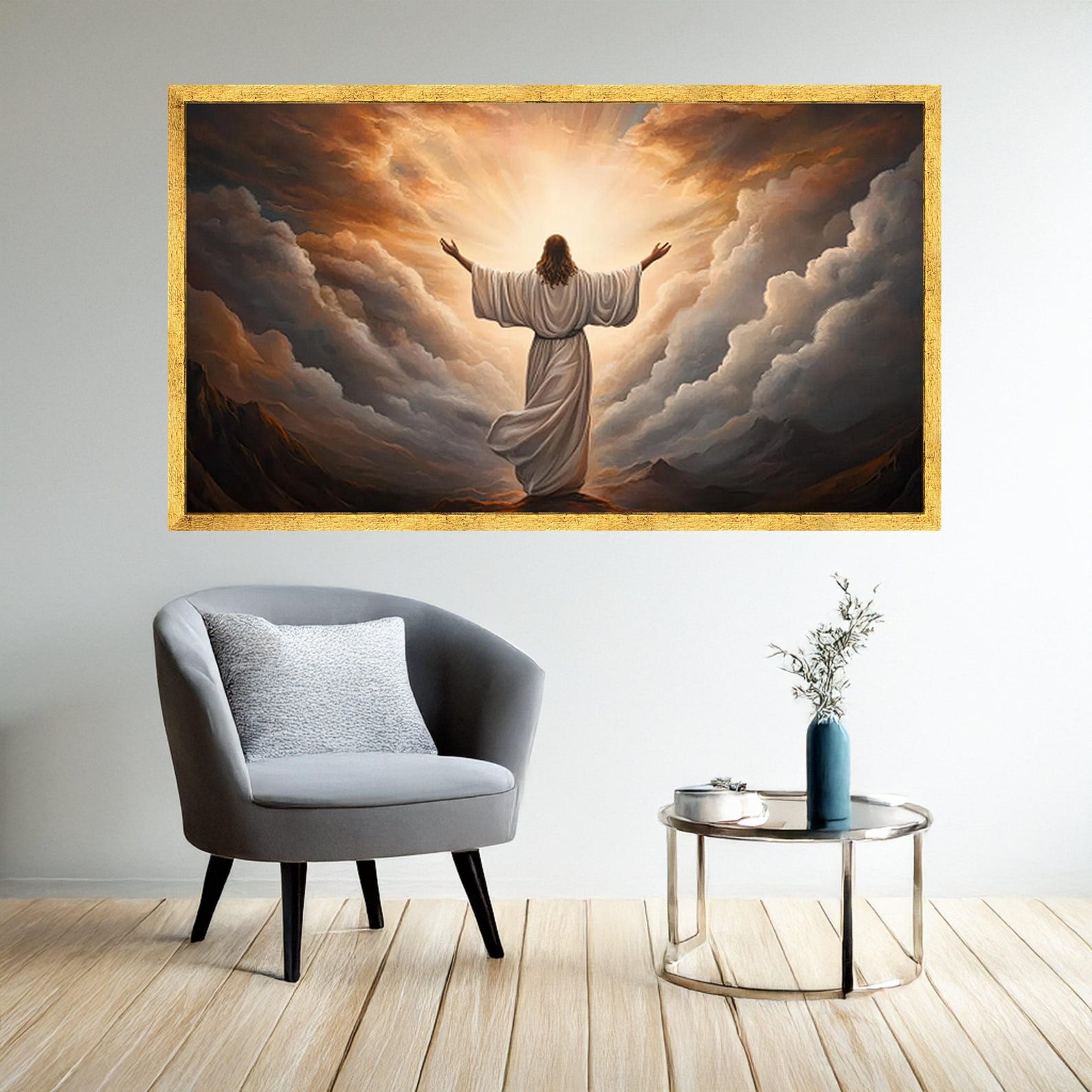 Radiant Jesus Christ Canvas Wall Art, Spiritual Christian Decor ...