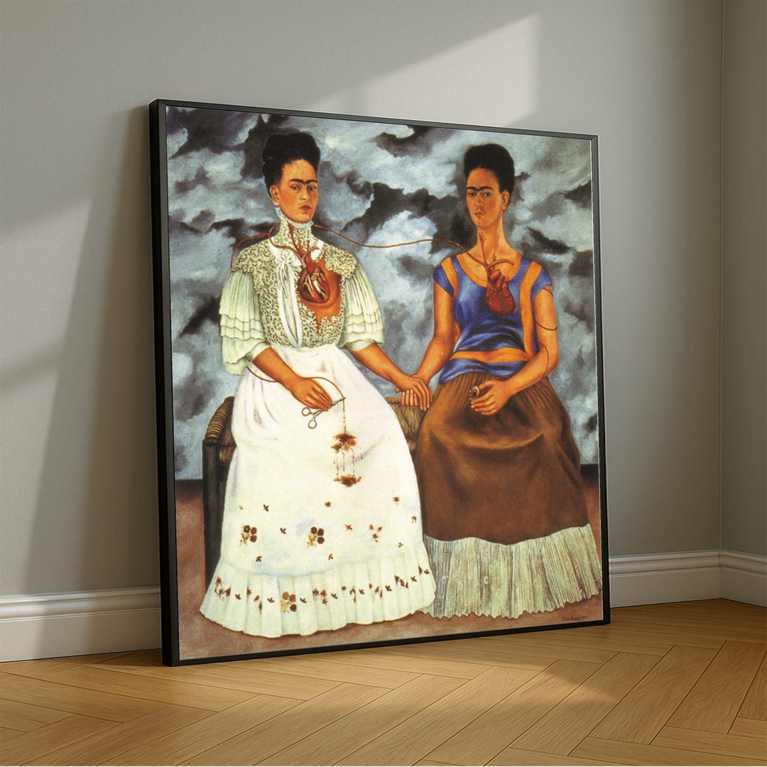 Frida Kahlo the Two Fridas Canvas Wall Art, Surreal Portrait Painting ...