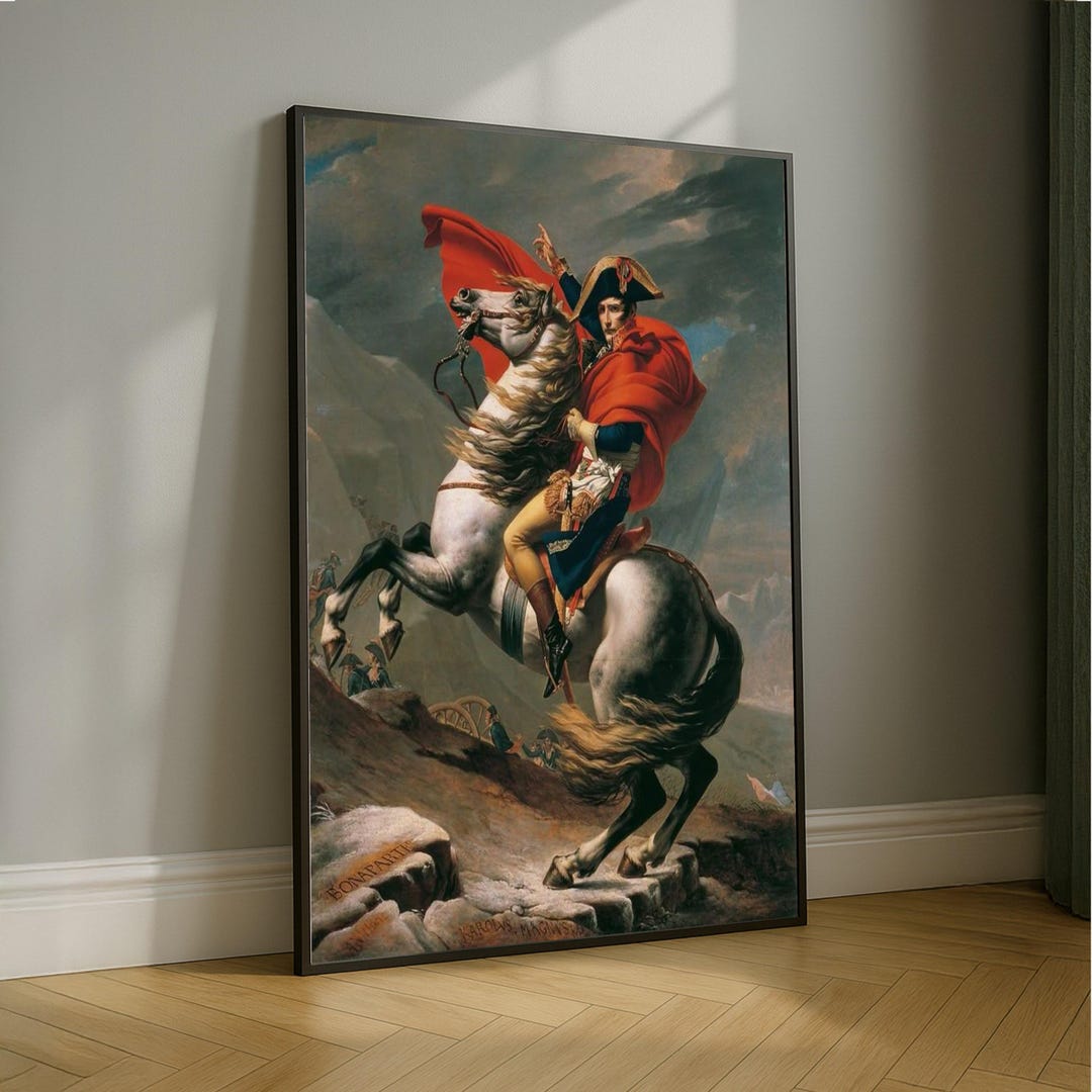 Napoleon Crossing the Alps Canvas Wall Art, Historical Equestrian ...
