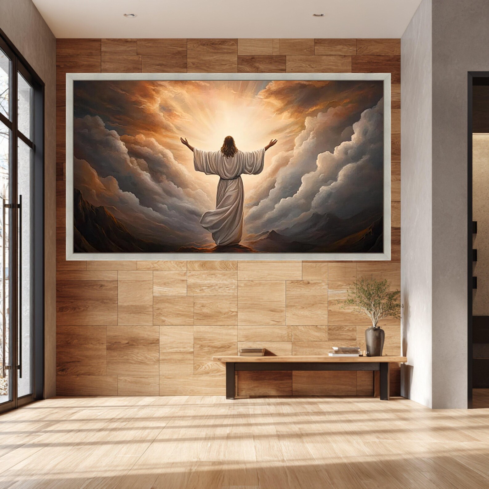 Radiant Jesus Christ Canvas Wall Art, Spiritual Christian Decor ...