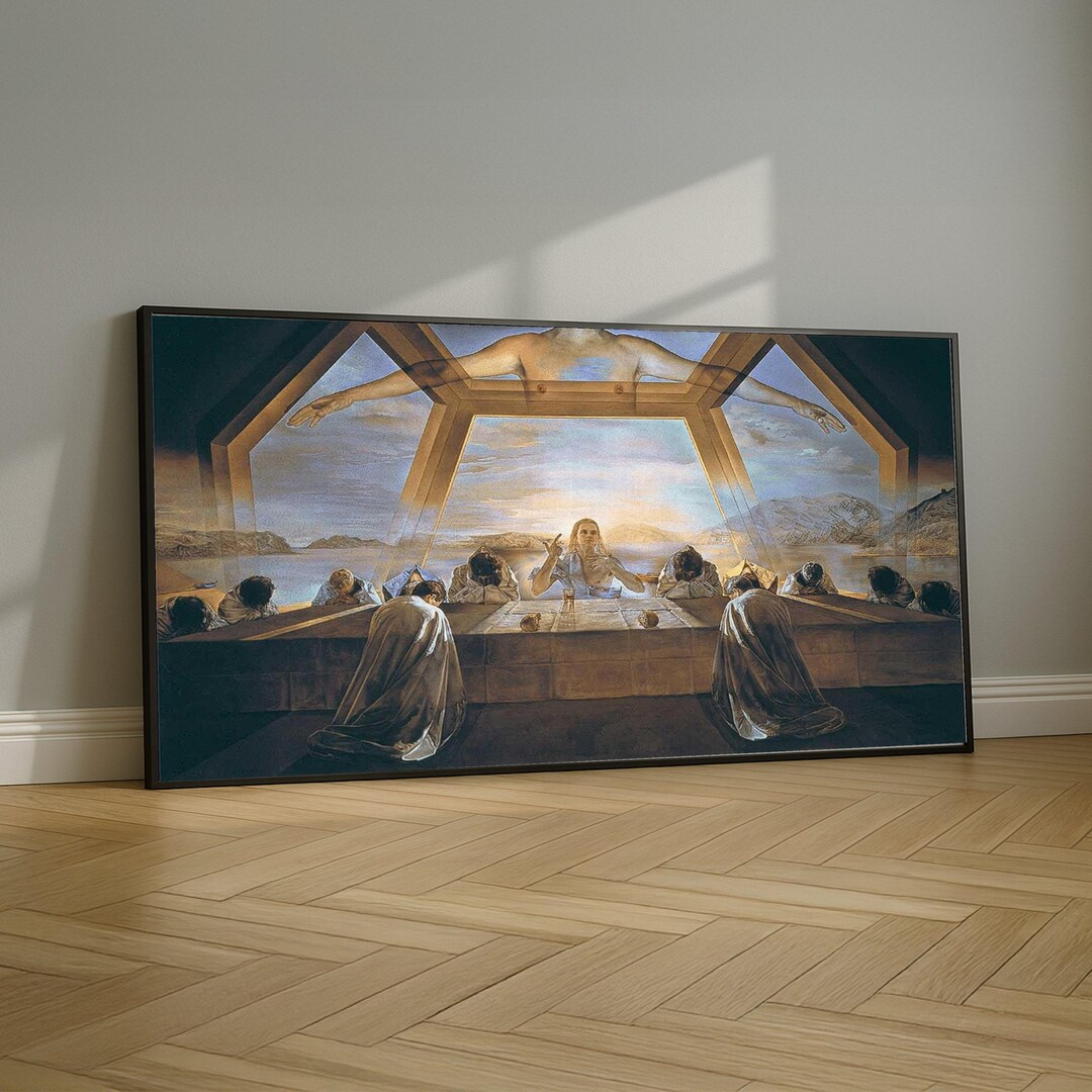 Surreal Last Supper Canvas Wall Art, Religious Spiritual Painting ...