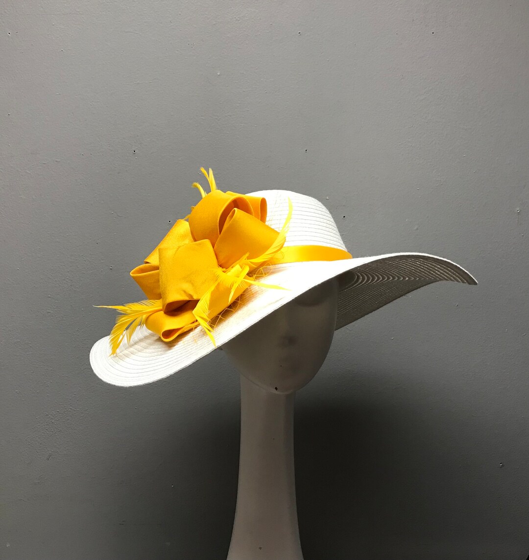 6 BRIM Kentucky Derby Hat Horse Race Hat Bridal Shower Hat Church Hat Tea Party Hat Wedding Hat ...
